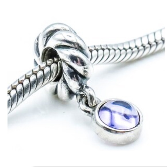 Pandora | Jewelry | Authentic Pandora Sterling Silver Amethyst Disk ...